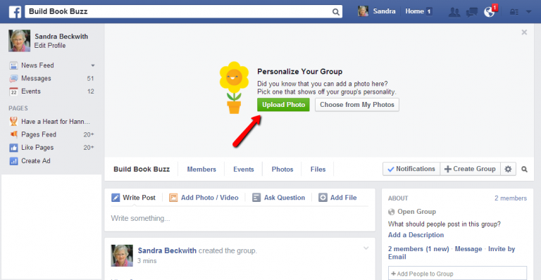 How to create a Facebook group - Build Book Buzz